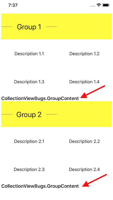 [Bug] The group footer appears always when CollectionView is set grouped · Issue #8558 · xamarin ...
