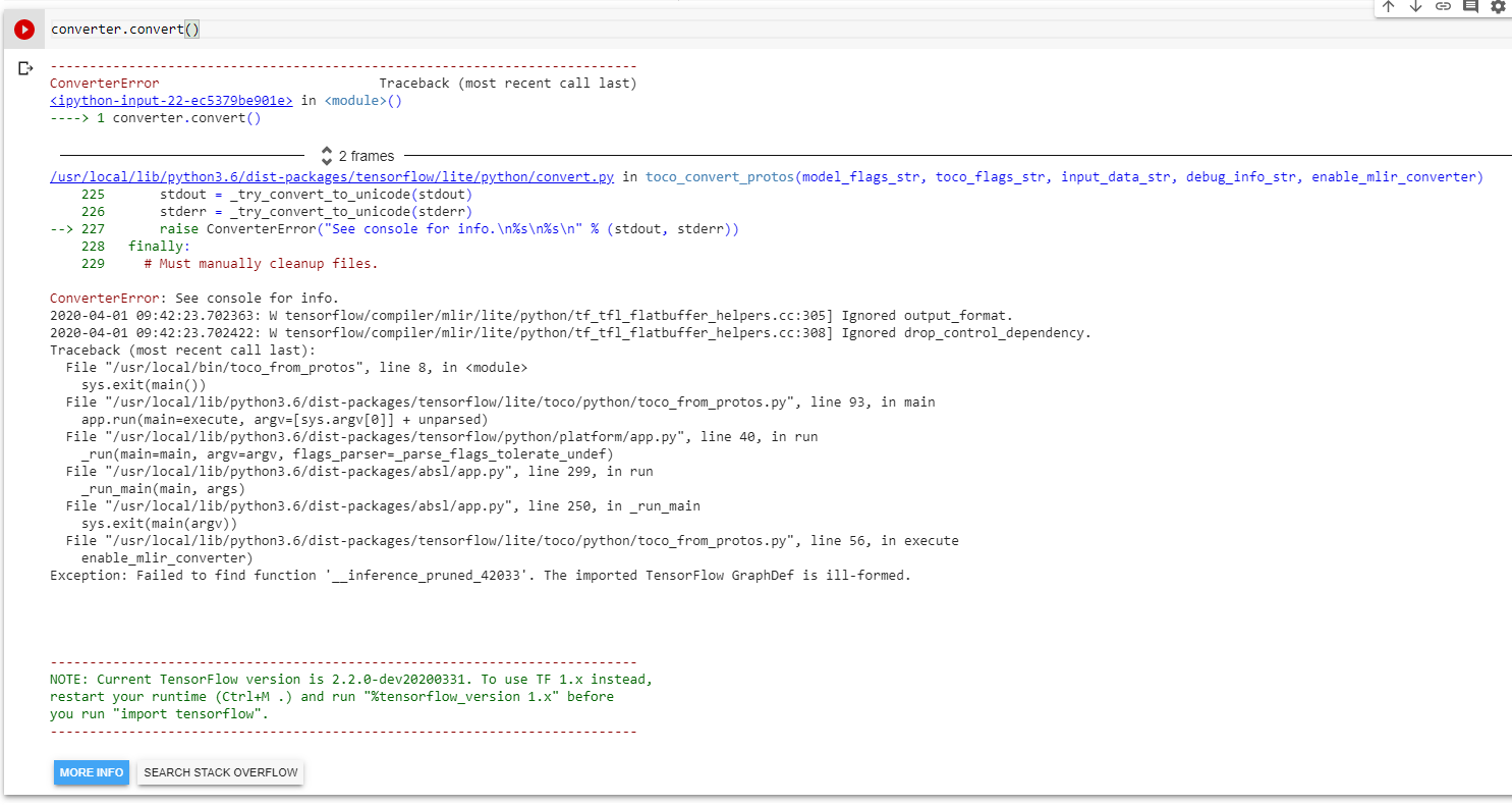 Error converting universal sentence encoder to TFLite with new converter. Failed to find ...