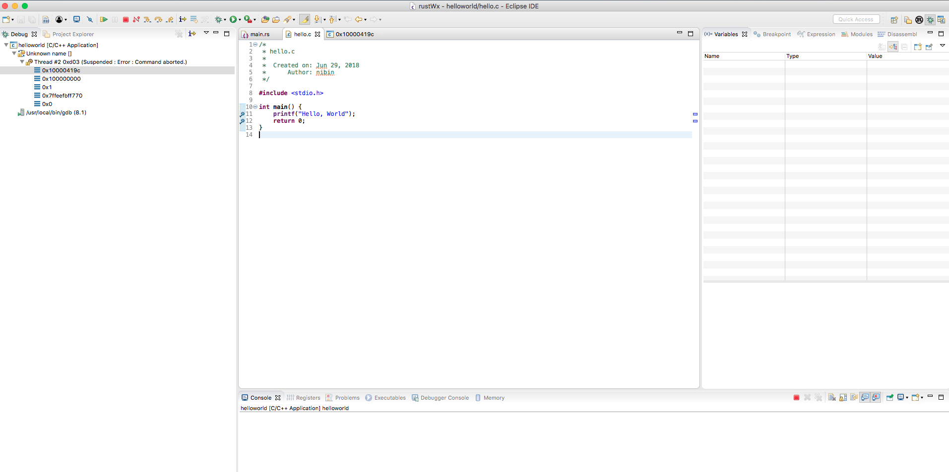 Unable to debug rust programs · Issue #93 · eclipse-corrosion/corrosion · GitHub