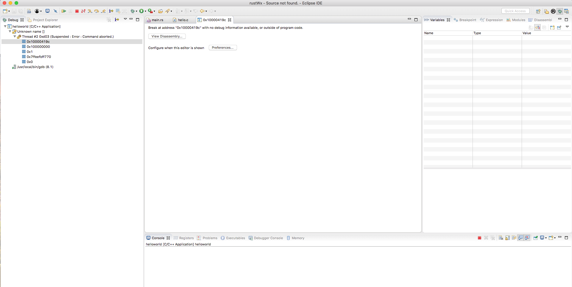 Unable To Debug Rust Programs · Issue 93 · Eclipse Corrosioncorrosion · Github