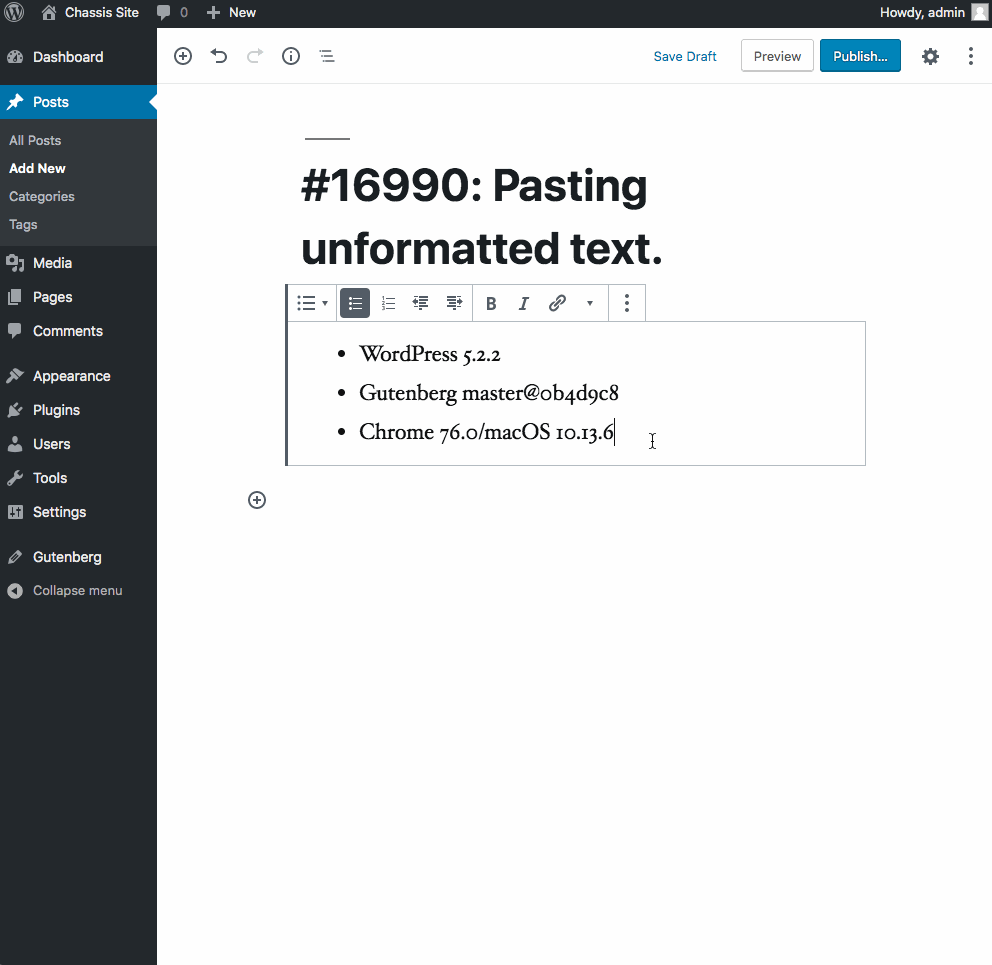Pasting unformatted text removes formatting and converts heading to ...