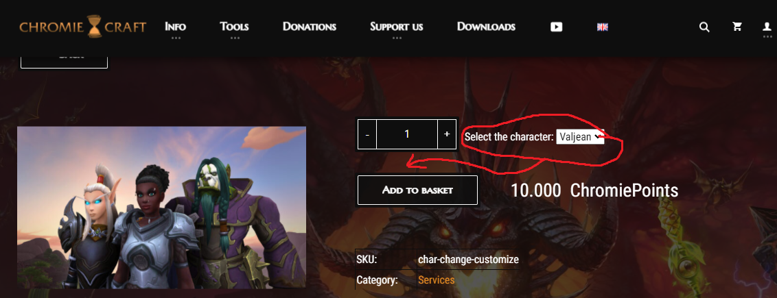 [UI improvement] improve char selection UI in shop services · Issue #96 · azerothcore/acore-cms ...