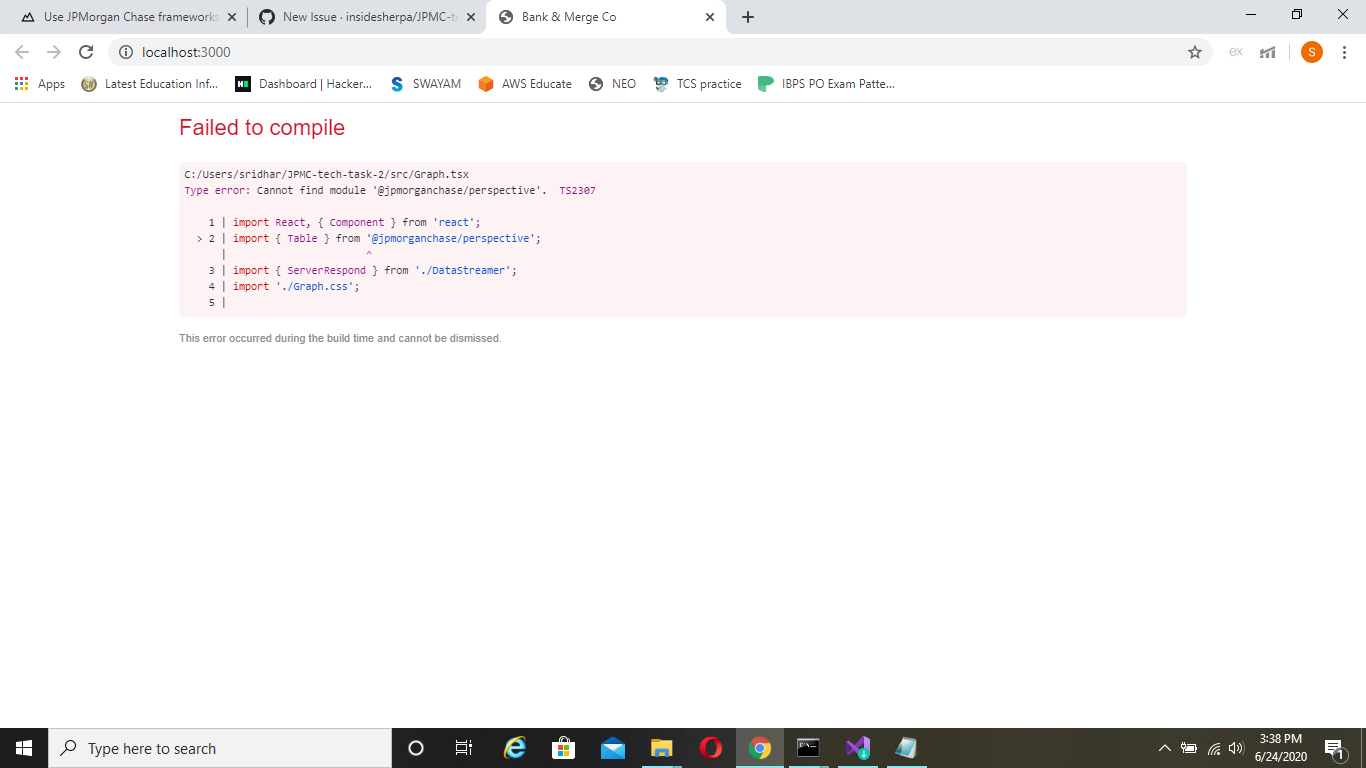 Failed To Compile · Issue 243 · Insidesherpa Jpmc Tech Task 2 · Github