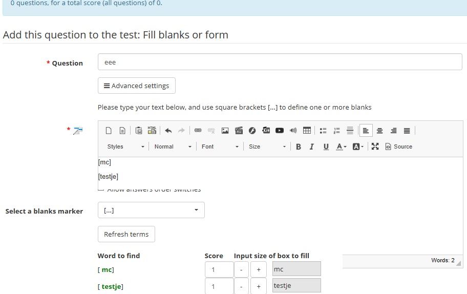 Question type fill in blanks or form change blanks marker causes bug in question · Issue #3485 ...