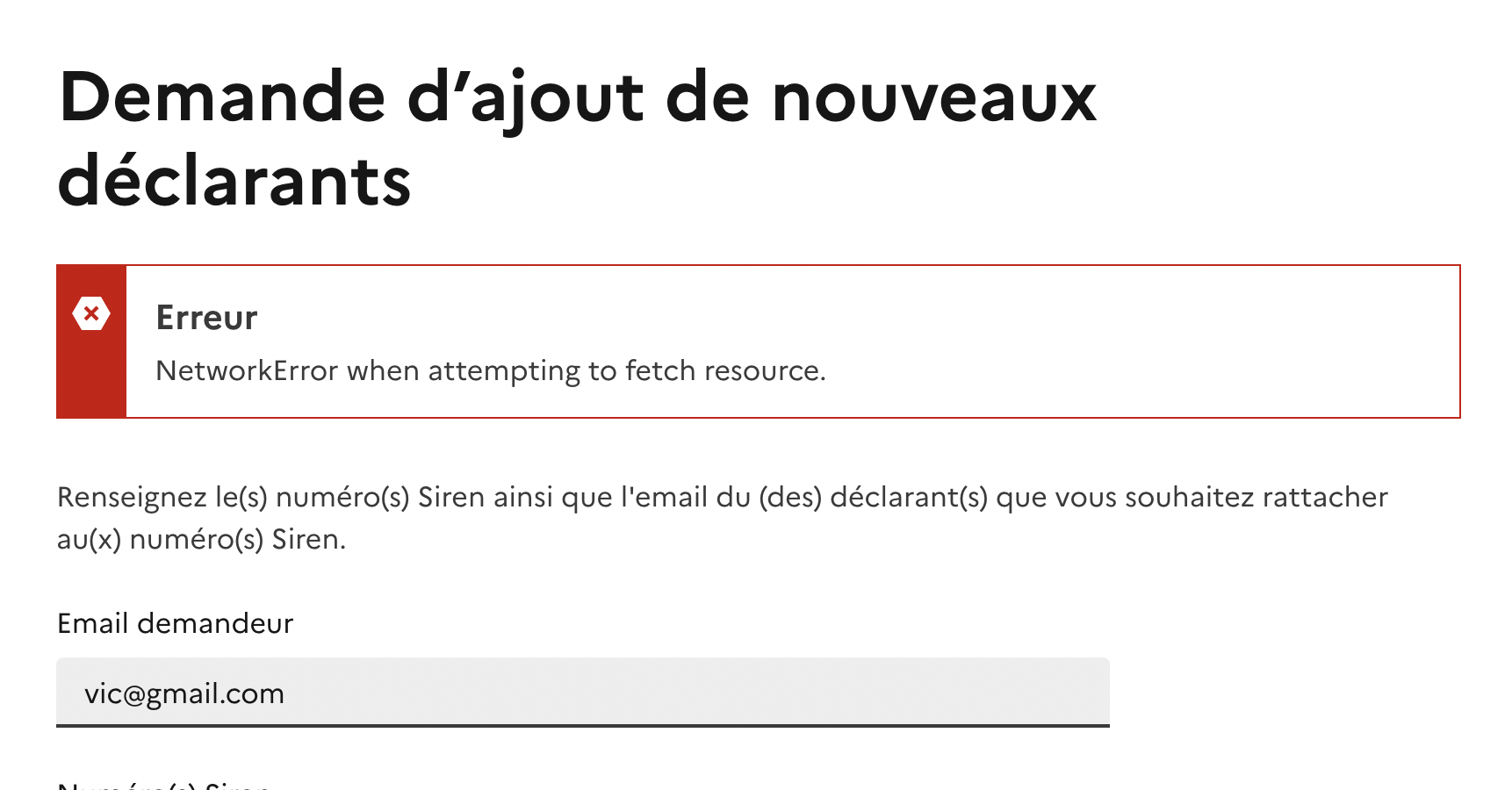 Page formulaire demande nouveaux déclarant · Issue #1422 · SocialGouv/egapro · GitHub