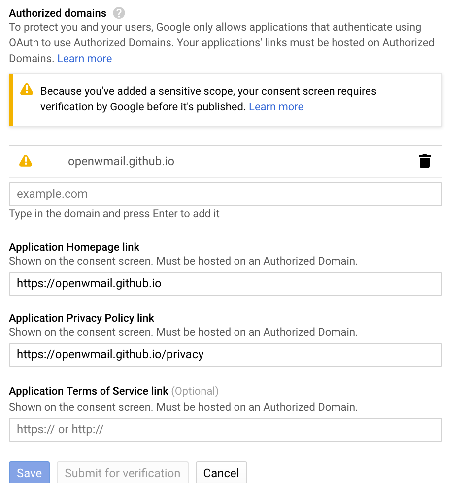 Google blocked openWMail OAuth Scope · Issue #63 · openWMail/openWMail · GitHub