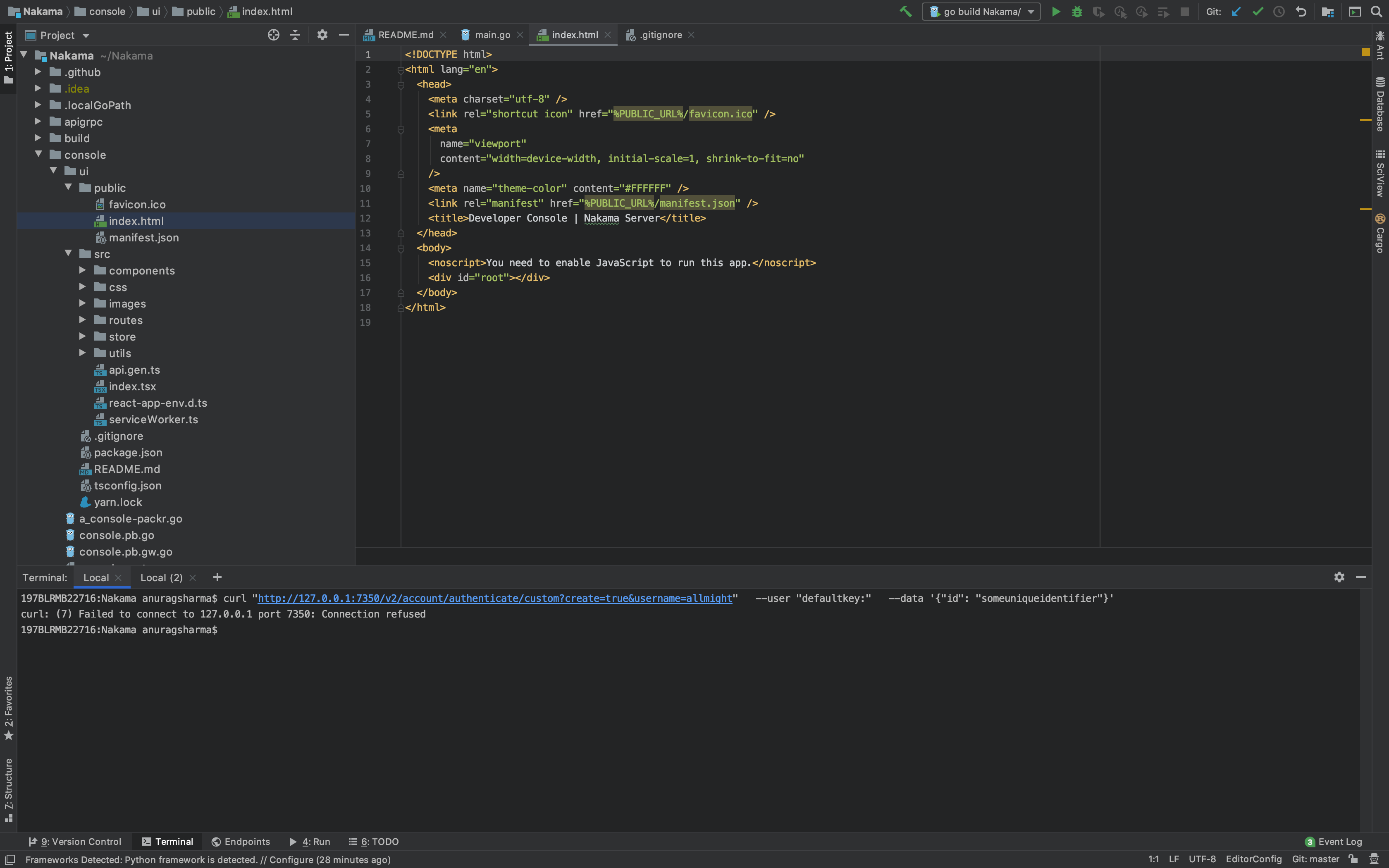 Not able to do CURL on local. · Issue #408 · heroiclabs/nakama · GitHub