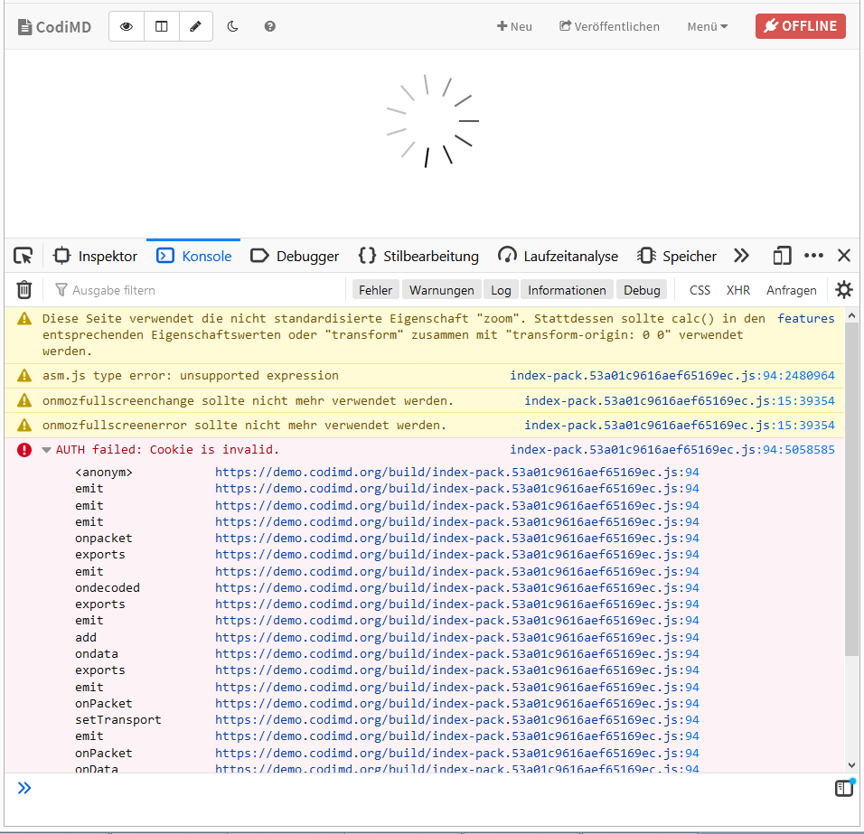 Cannot load any pad at demo.codimd.org when not logged in · Issue #397 · hedgedoc/hedgedoc · GitHub