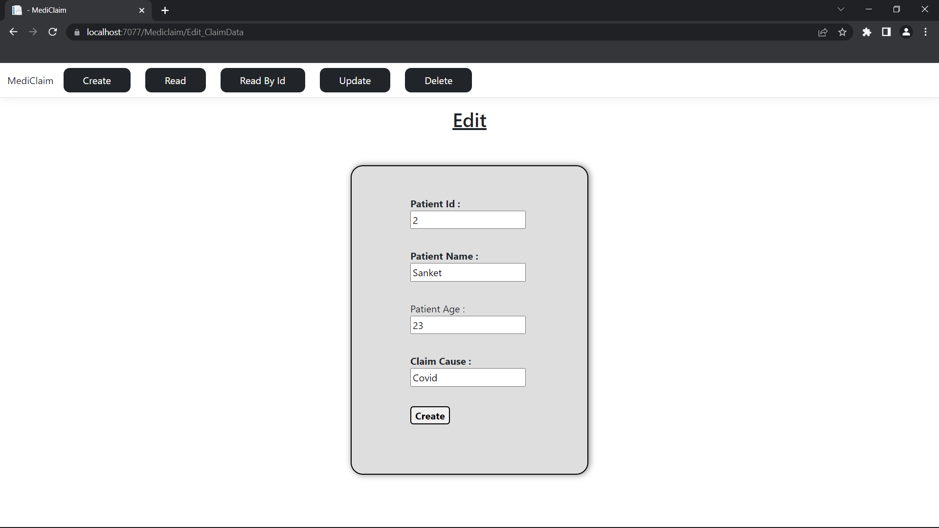 GitHub - gorvk/MediClaim-CRUD: Medical Claim Management app in ASP.NET ...