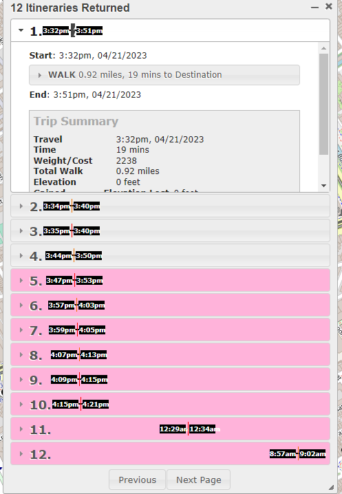 Paging next and then back to previous changes the returned itineraries · Issue #5062 ...