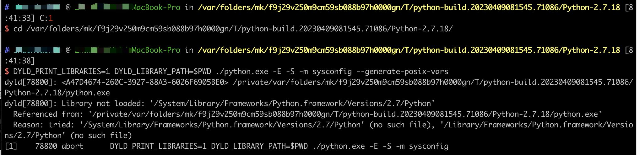 Cannot Install Python 27 On Macos Monterey 124 Dyld Library Not Loaded Systemlibrary 4281