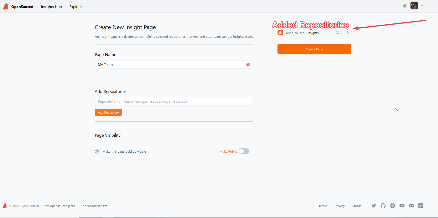 Feature: Add a label to define Added Repositories in new insights page creation · Issue #710 ...