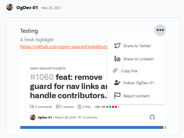 Bug: Copy Link button in Highlights is misaligned · Issue #1078 · open-sauced/app · GitHub