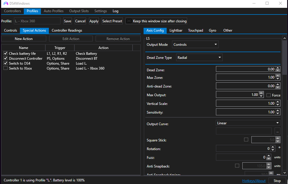 "Load profile" Special Action crashes app · Issue #2502 · Ryochan7/DS4Windows · GitHub