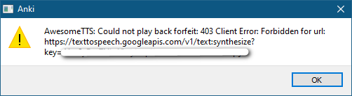 403 Client Error on create audio (Google Cloud TTS) · Issue #188 · AwesomeTTS/awesometts-anki ...