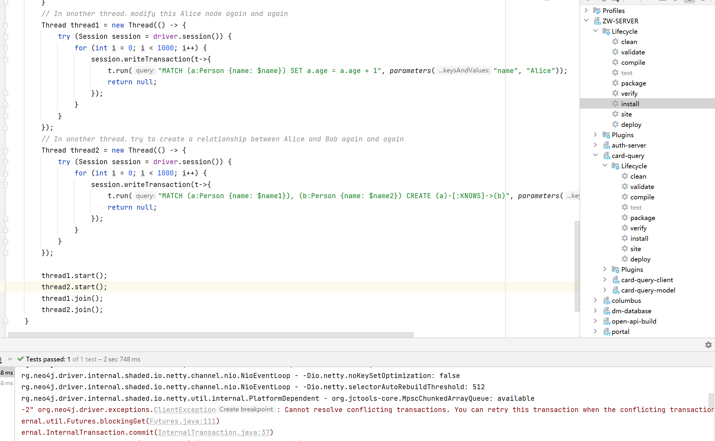 Cannot resolve conflicting transactions on Java client · Issue #1449 · memgraph/memgraph · GitHub