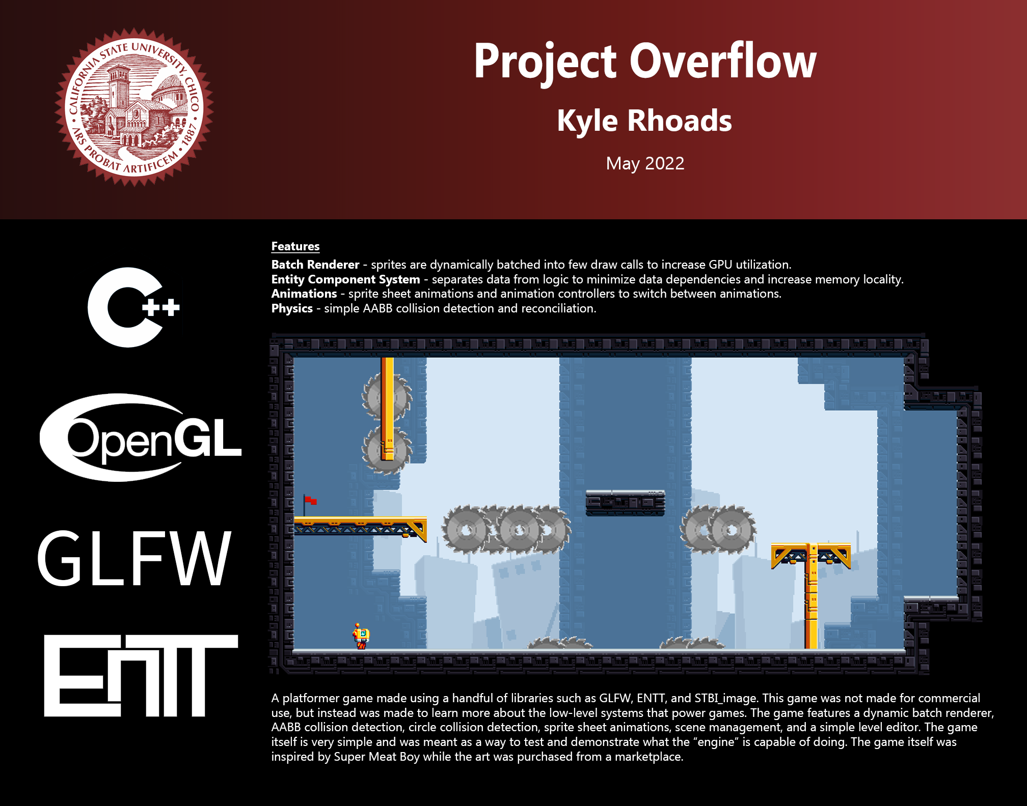 GitHub - kstreets/2DGameEngine: A data-oriented game engine using C++ and example platformer game.