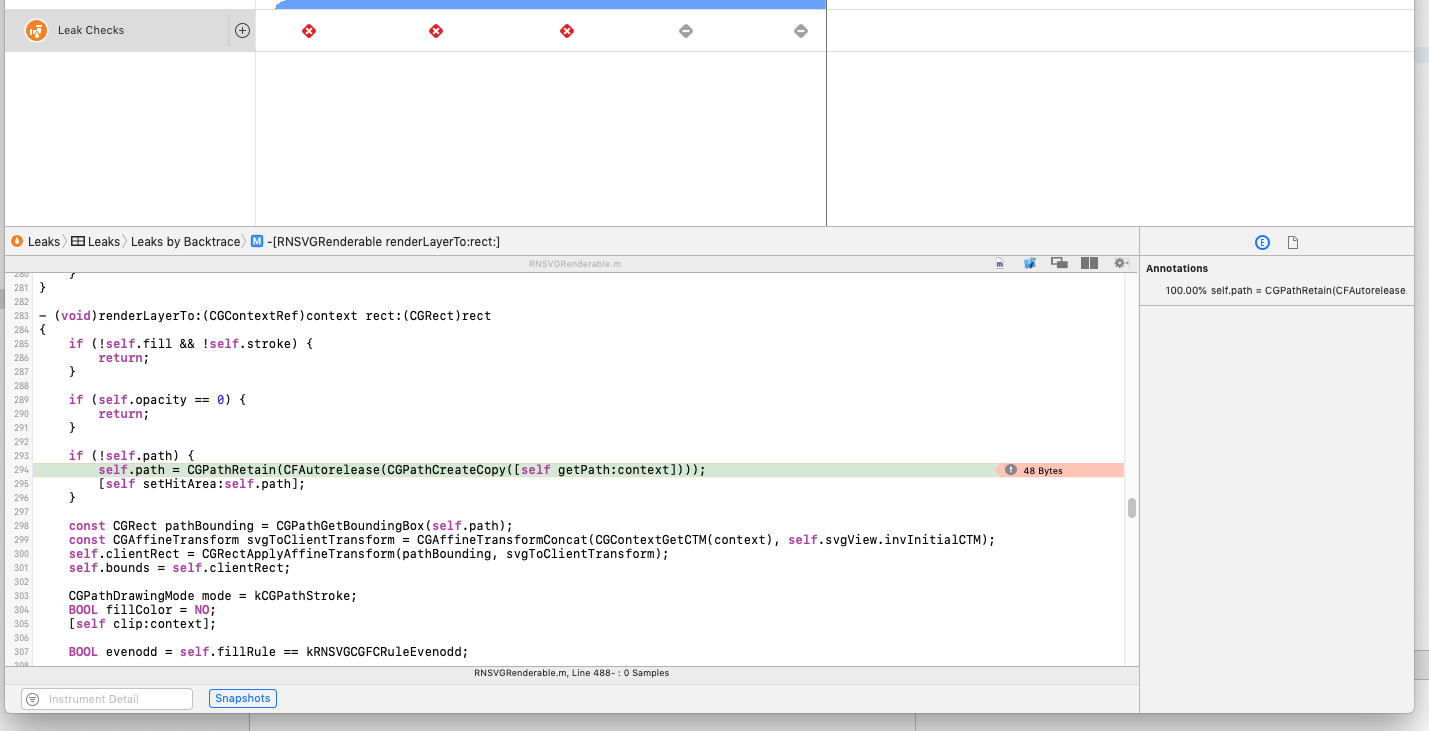 Unnecessary retention and copying of CGPath, leading to memory leak. iOs · Issue #863 · software ...