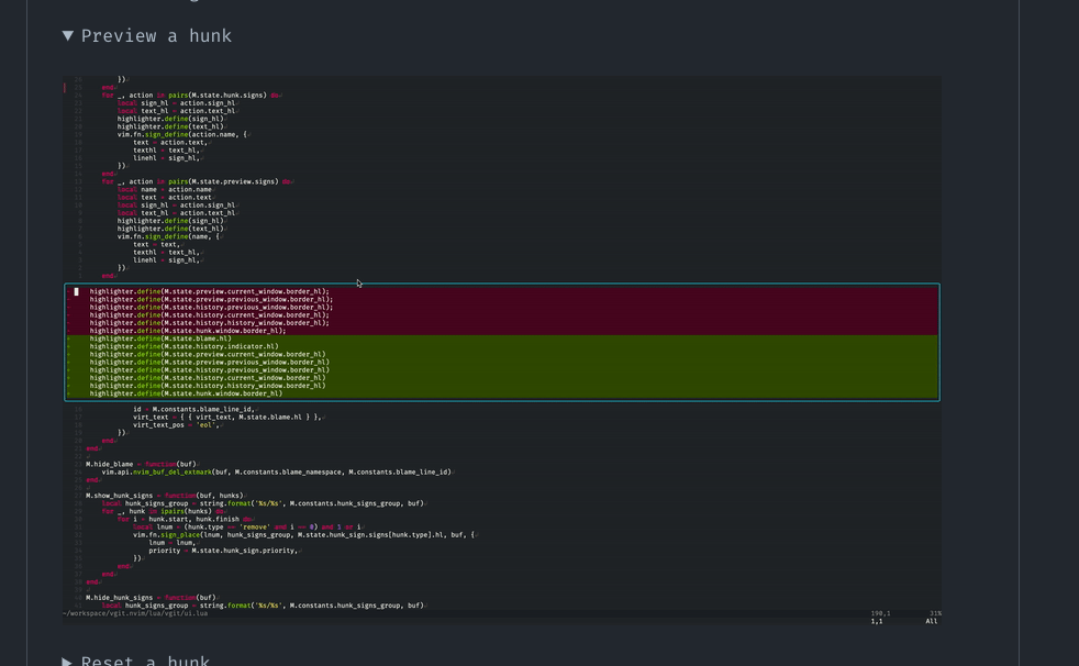 Hunk preview display options · Issue #277 · lewis6991/gitsigns.nvim · GitHub