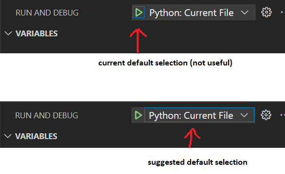 Run and Debug view keyboard shortcut - change default selected element · Issue #159672 ...