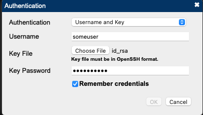 SSH key credentials dialog window, OK button always disabled. · Issue #3093 · Ylianst ...