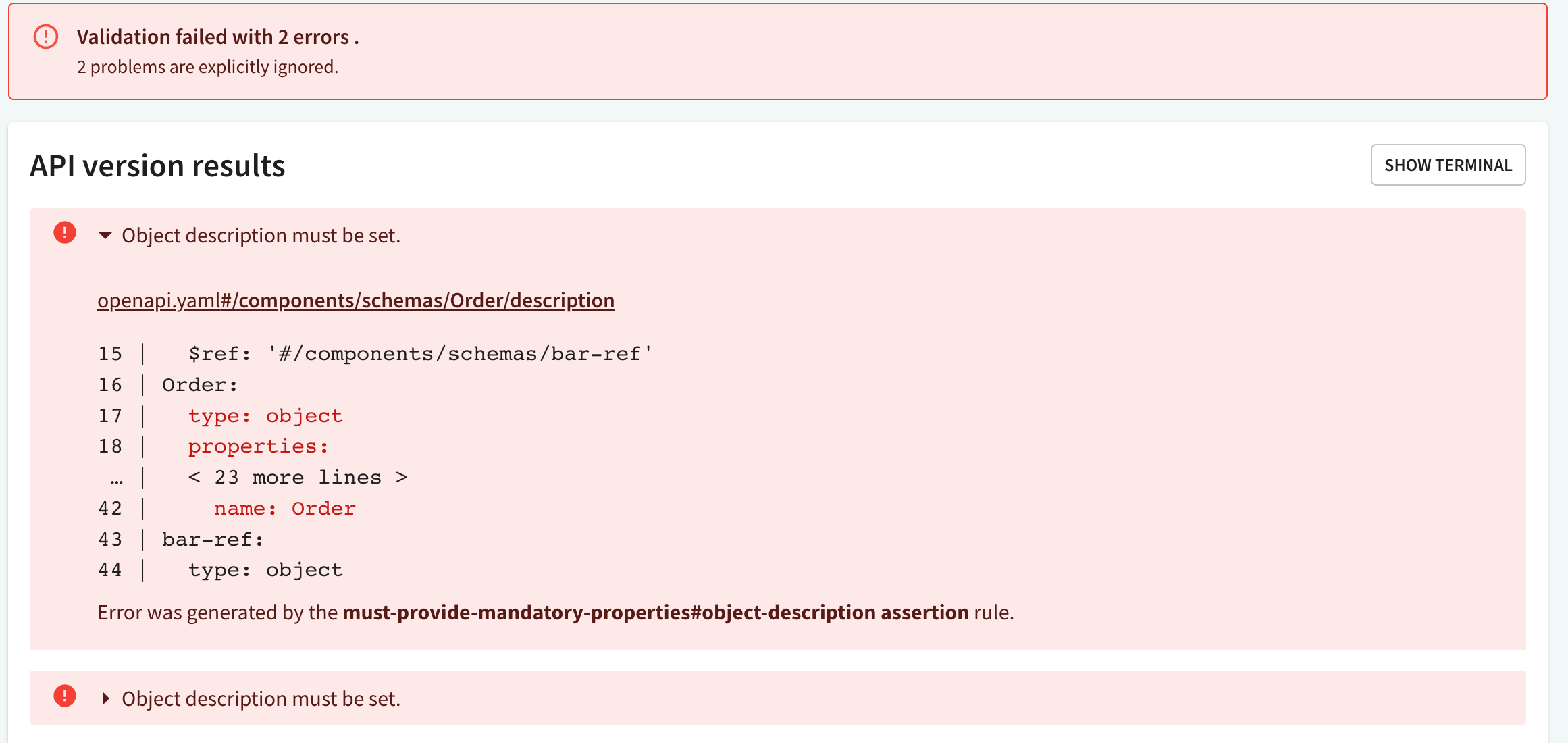 Redocly Lint Ignore Does Not Suppress Errors With The `push` Comand · Issue 1024 · Redocly