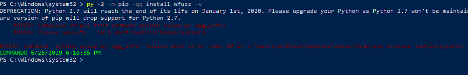 BUG: Wfuzz not working as expected · Issue #75 · mandiant/commando-vm · GitHub