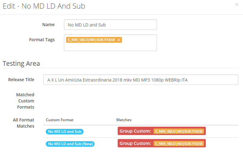 Custom Formats bug or wrong regex? · Issue #3134 · Radarr/Radarr · GitHub