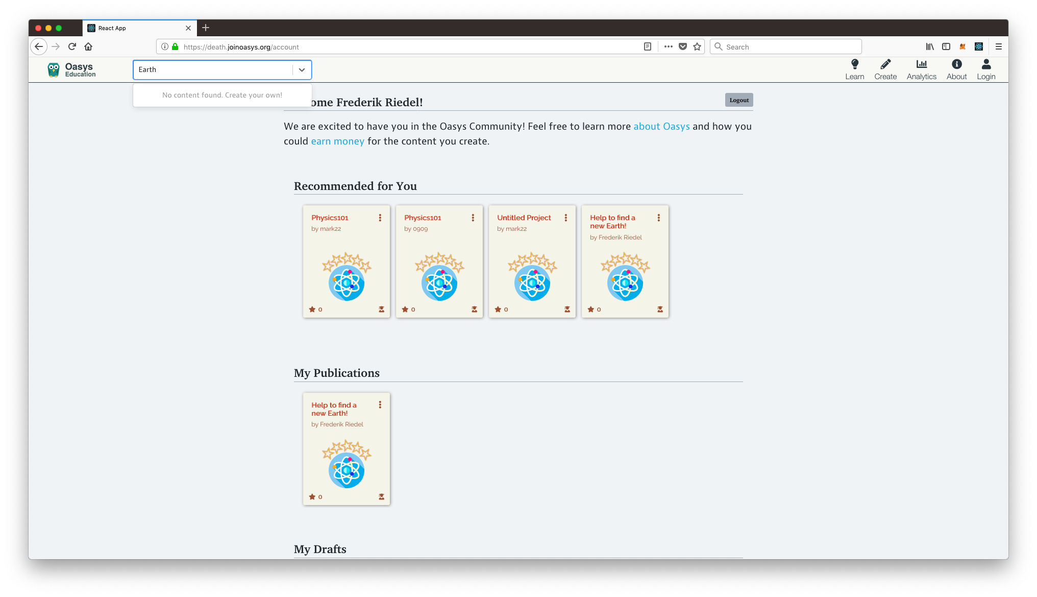 search does not work · Issue #304 · OasysFoundation/Oasys-Toolbox-React ...