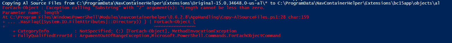 Error running Create-AlProjectFolderFromNavContainer · Issue #535 · microsoft/navcontainerhelper ...