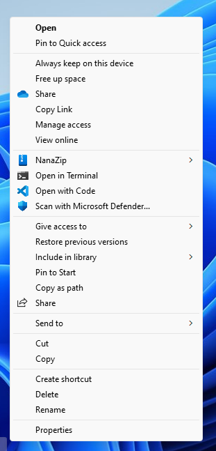 "Open with Code" doesn't appears in native windows 11 context menu ...