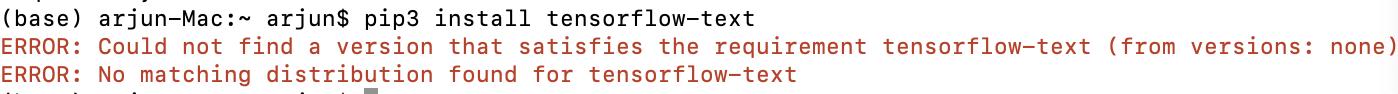 Cannot not install tensorflow-text from source on darwin/arm64, because `Could not find ...