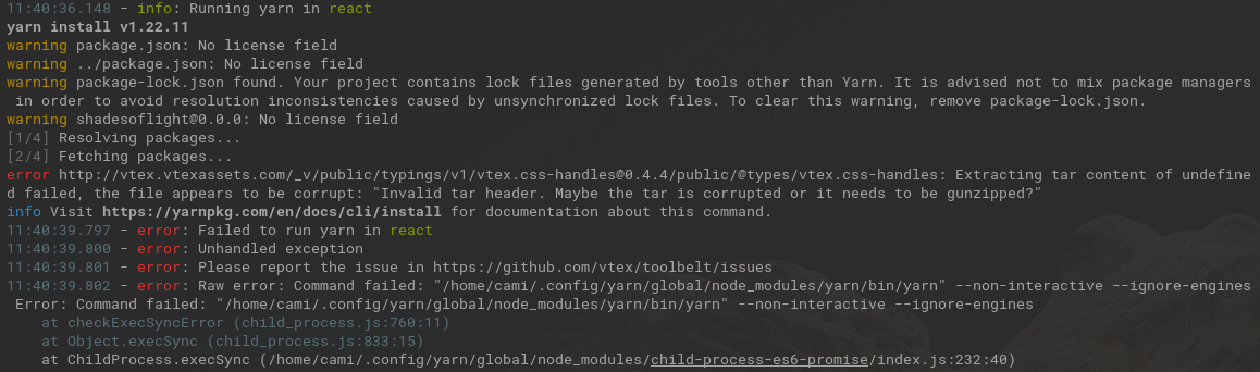 Error when trying to link · Issue #1125 · vtex/toolbelt · GitHub
