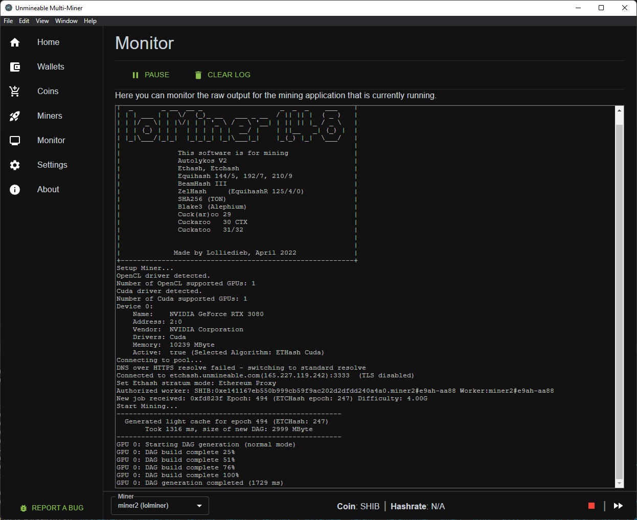 Toolbar layout shifts abruptly when mining · Issue #216 · bitcobblers/multiminer · GitHub