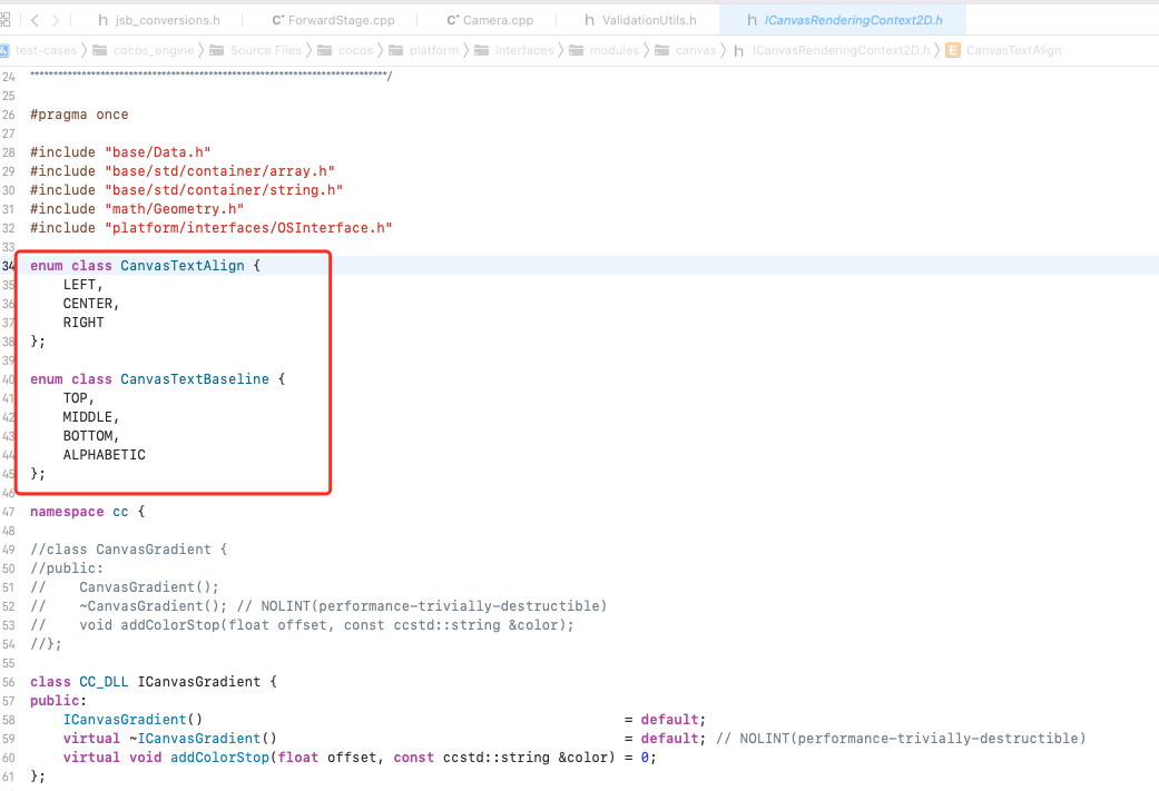 Canvastextalign And Canvastestbaseline Should Be Defined In The Class · Issue 10853 · Cocos