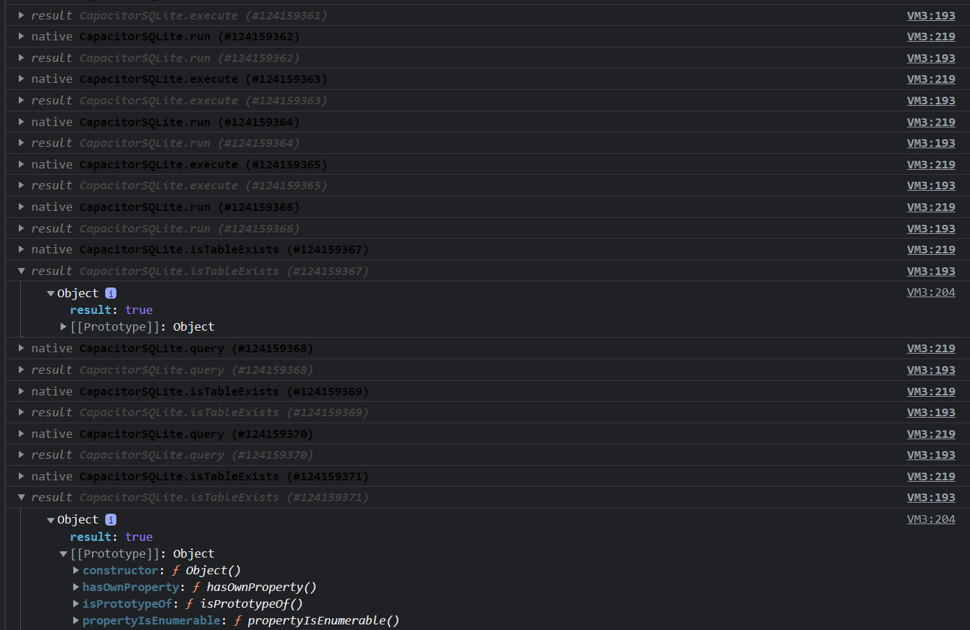 Remove all the console messages · Issue #236 · capacitor-community/sqlite · GitHub