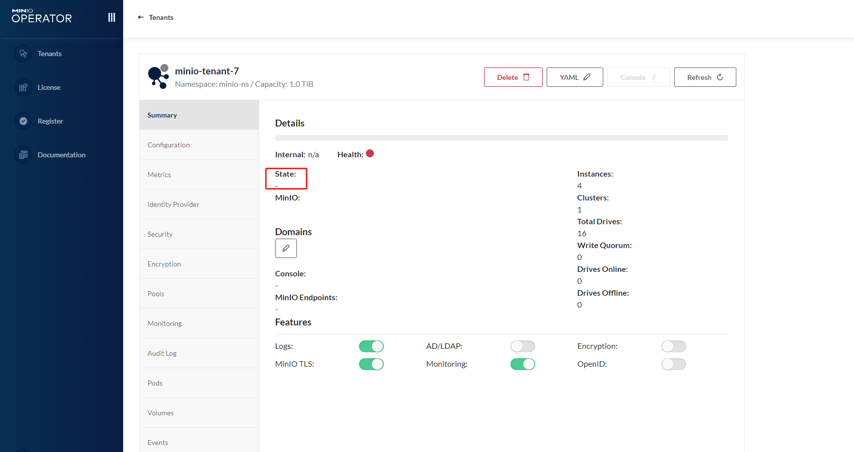 V4 5 3 Can Not Install， State Always Is · Issue 1330 · Minio Operator · Github