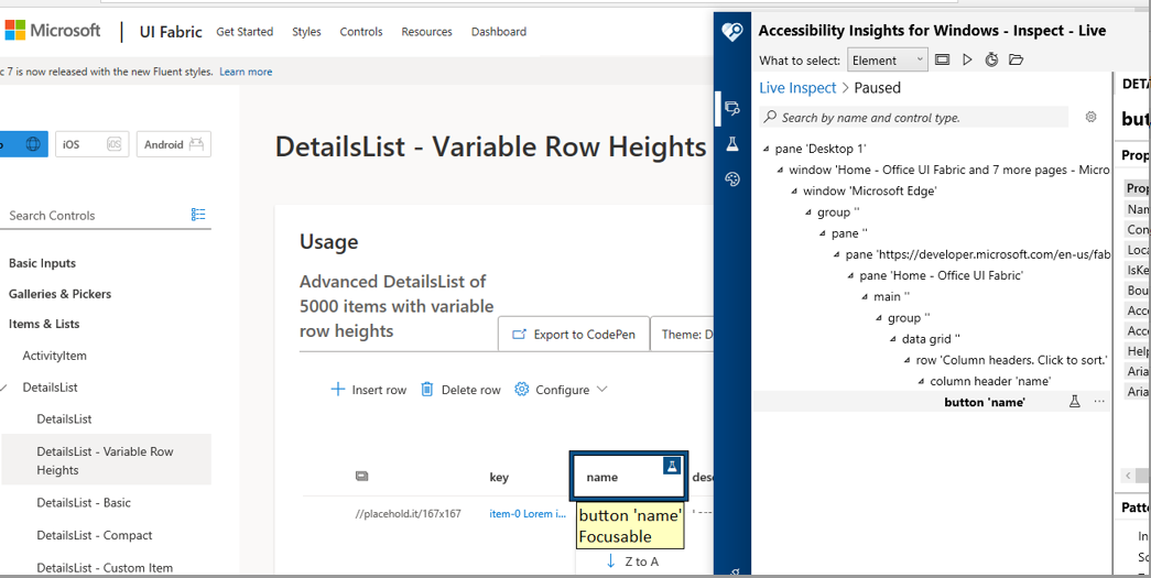 [Headeritems][Accessibility]:Incorrect control type is given for the ...