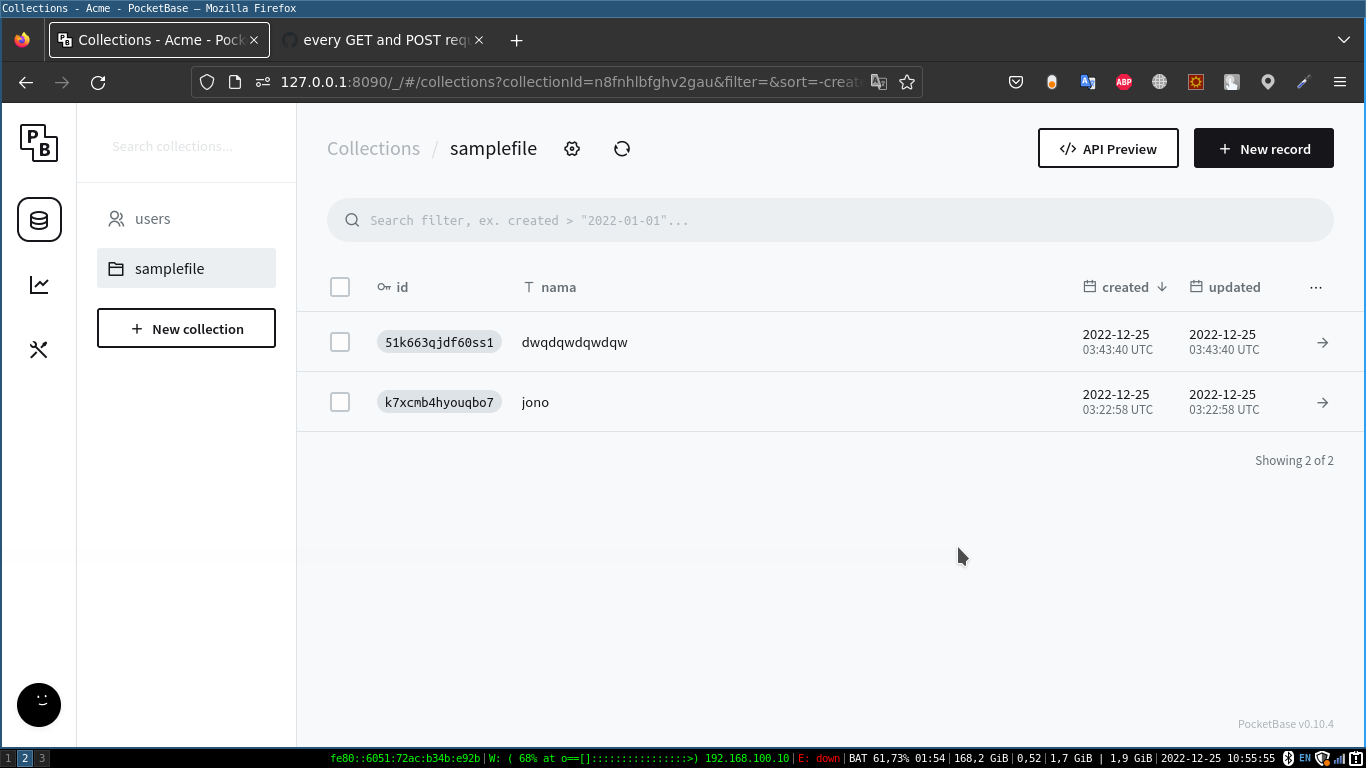 every GET and POST request, Rest Api always error 400 not Found · pocketbase pocketbase ...