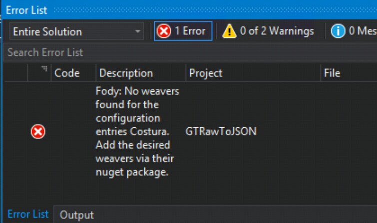 Fody:no weavers found for the configuration entire costure · Issue #721 · Fody/Fody · GitHub
