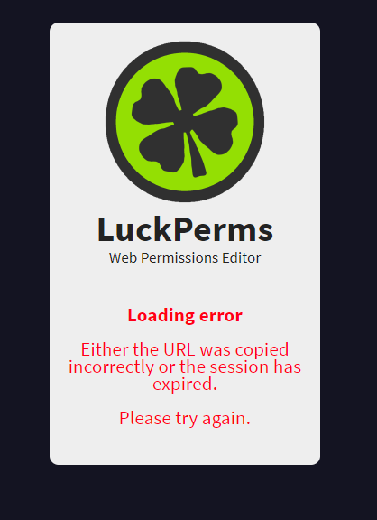 LuckPerms Web Editor won't load · Issue #109 · LuckPerms/LuckPermsWeb · GitHub