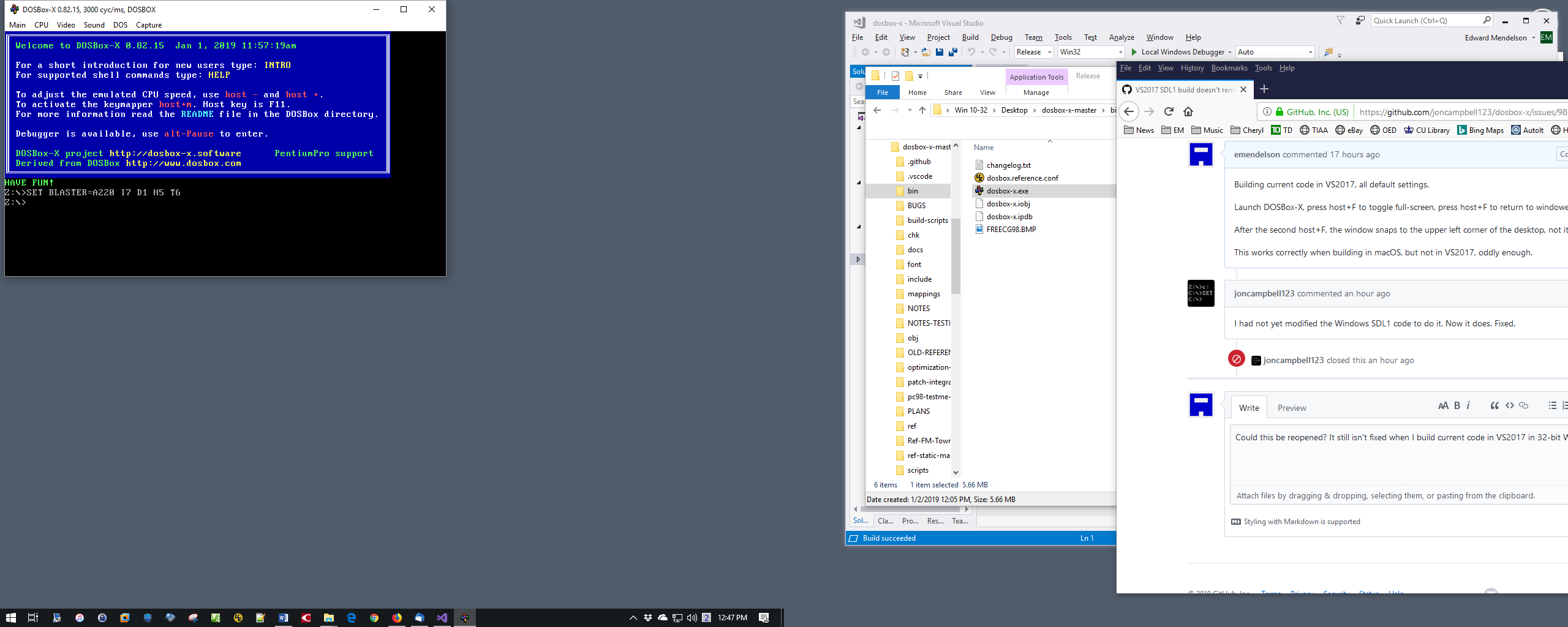 VS2017 SDL1 build doesn't remember window position after full-screen · Issue #987 ...