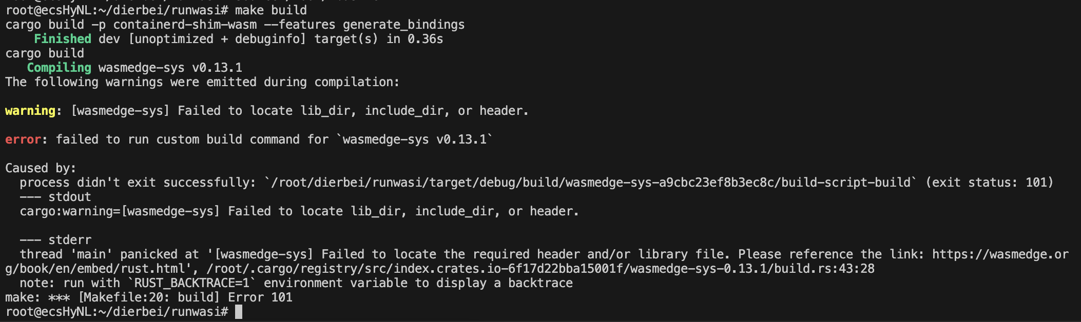 make build encountered an error · Issue #169 · containerd/runwasi · GitHub