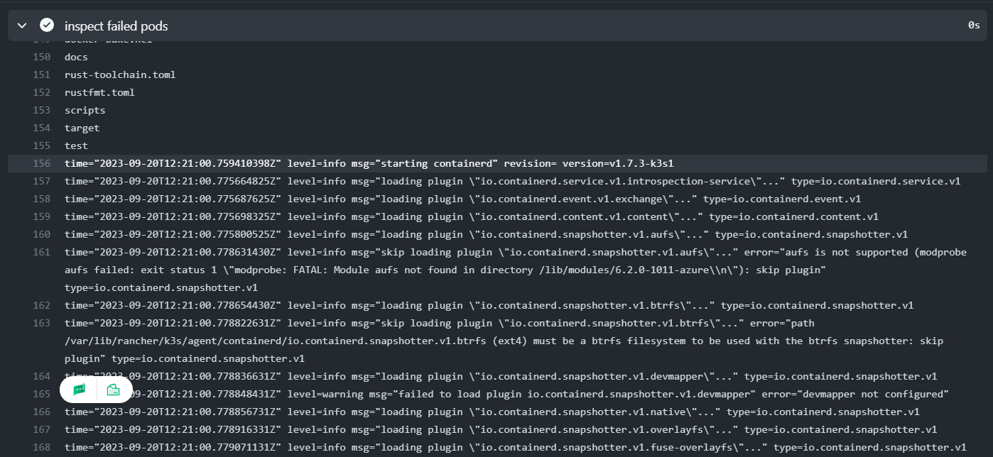 Pull request jobs are flaking with k3s · Issue #322 · containerd/runwasi · GitHub