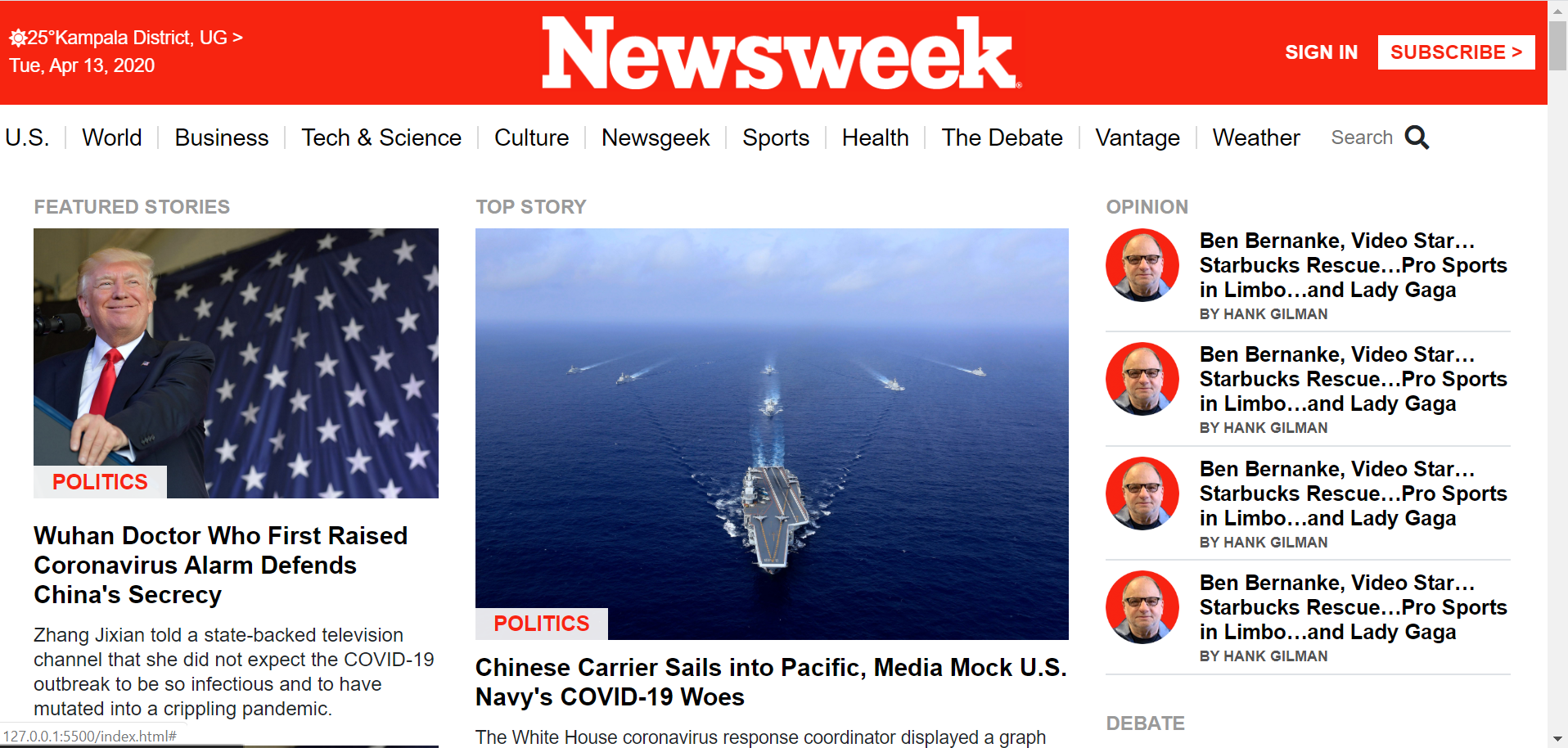 GitHub - Jmagero/newsweek-clone