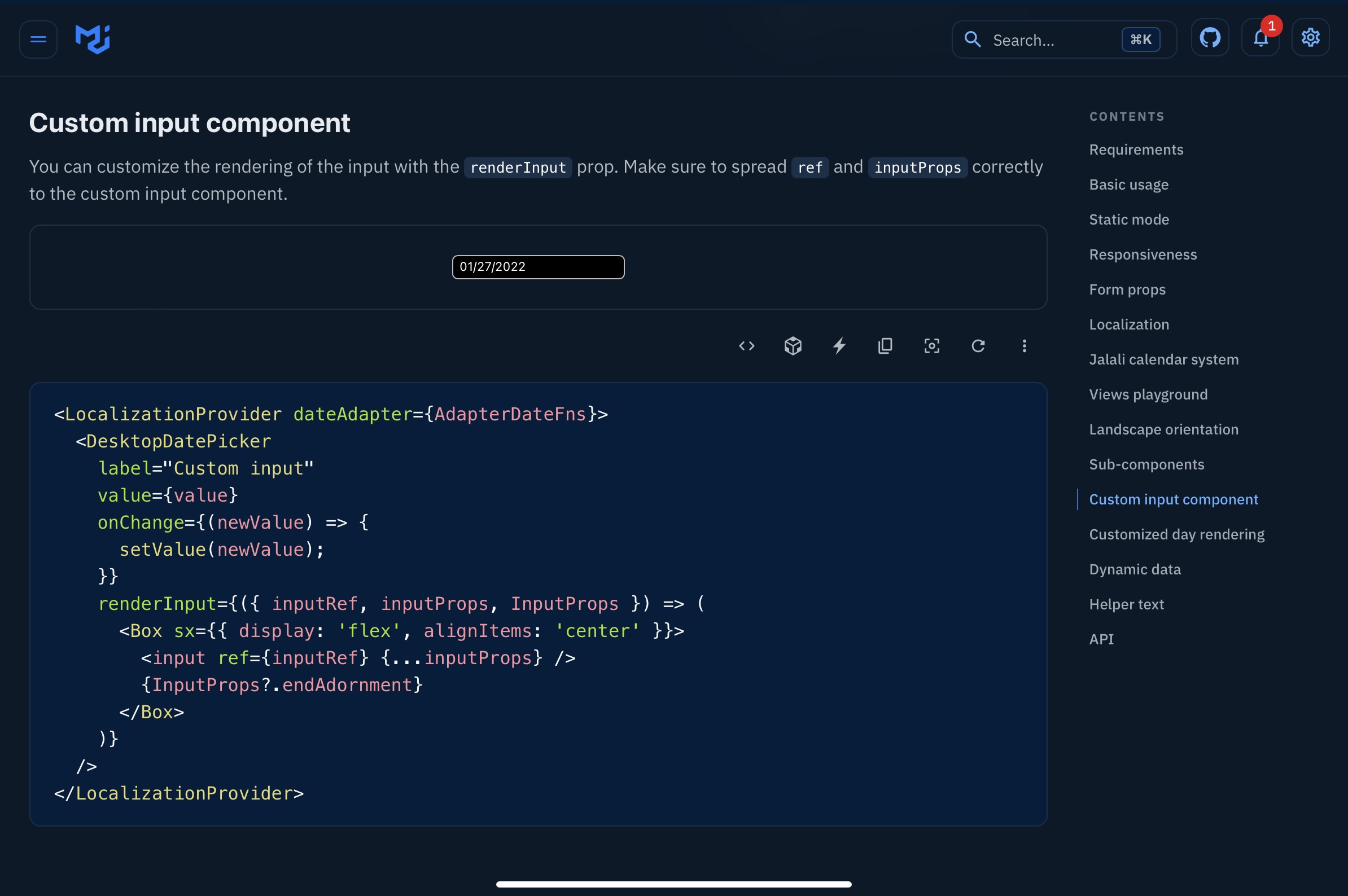 Using a custom input for the time picker · Issue #7259 · mui/mui-x · GitHub