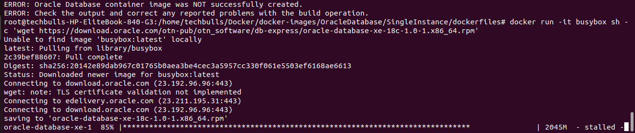 Oracle Database container image was NOT successfully created. · Issue #2449 · oracle/docker ...