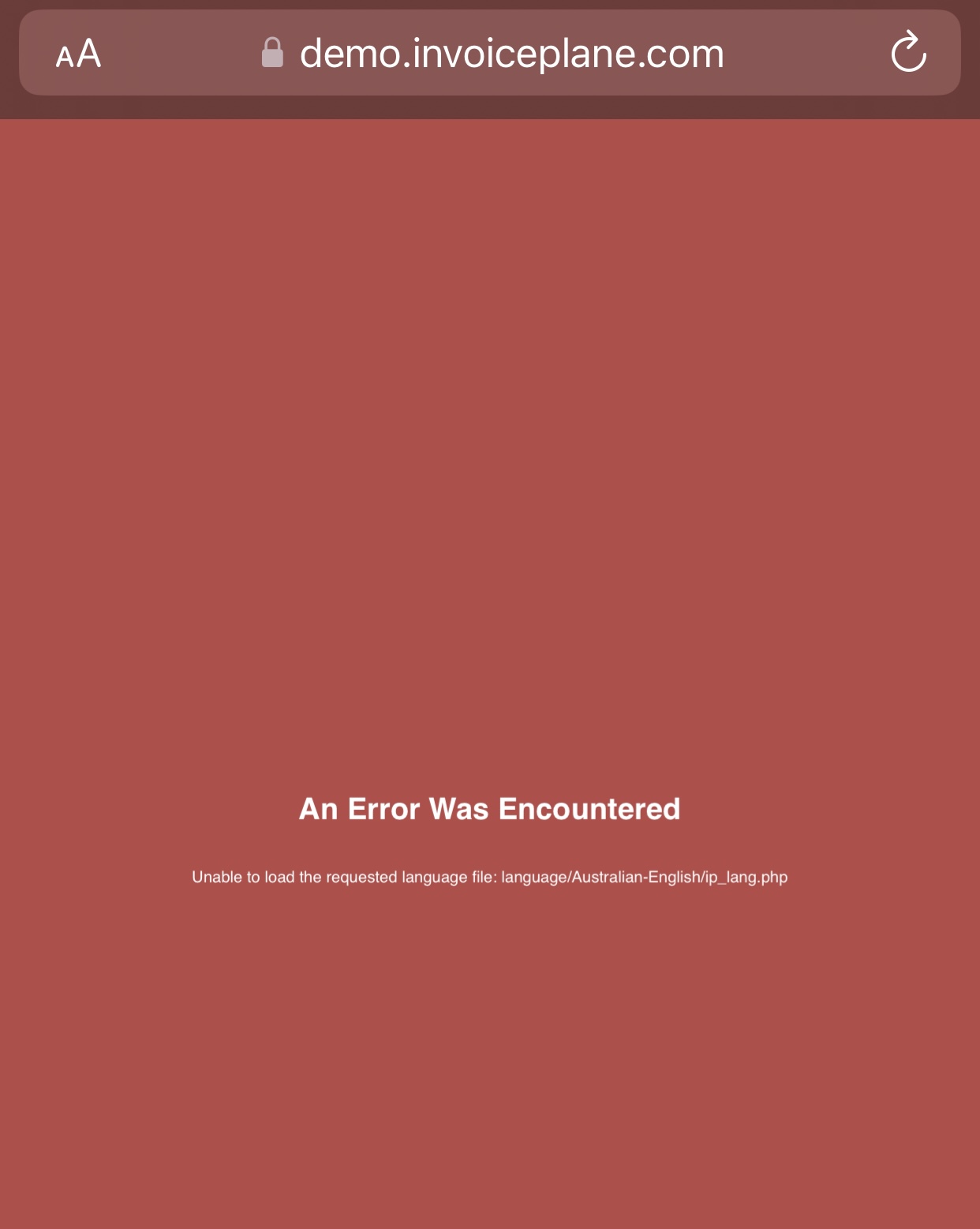 Demo Error https://demo.invoiceplane.com/ · Issue #1001 · InvoicePlane/InvoicePlane · GitHub