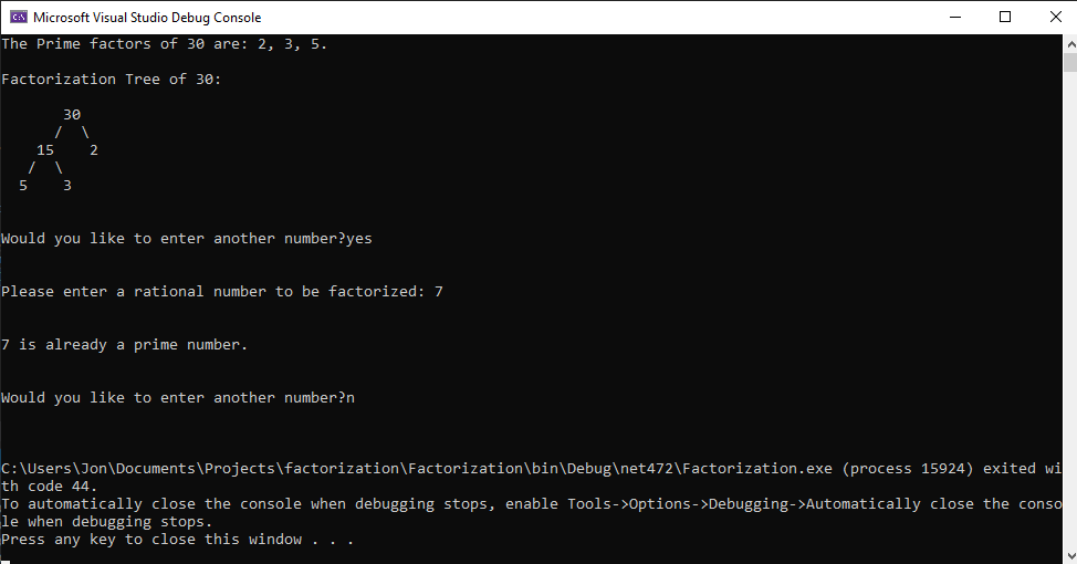GitHub - YourRoyalLinus/factorization: A command line program that takes a user-entered number ...