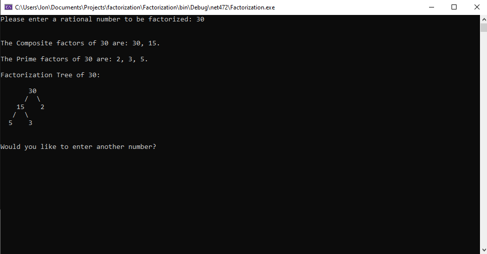 GitHub - YourRoyalLinus/factorization: A command line program that takes a user-entered number ...